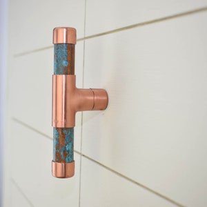 Verdigris Extended T Knob Handle - Etsy