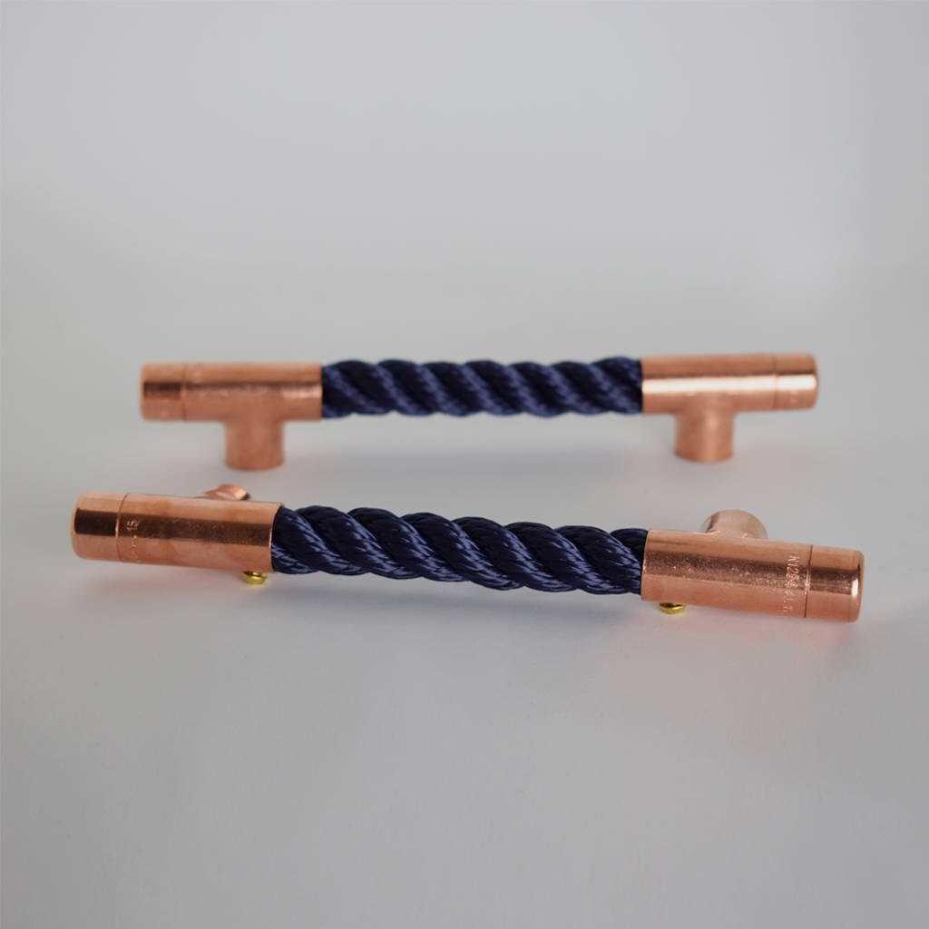 Copper and Rope T Pull Handle. Drawer Pull. Cabinet Hardware. | Etsy