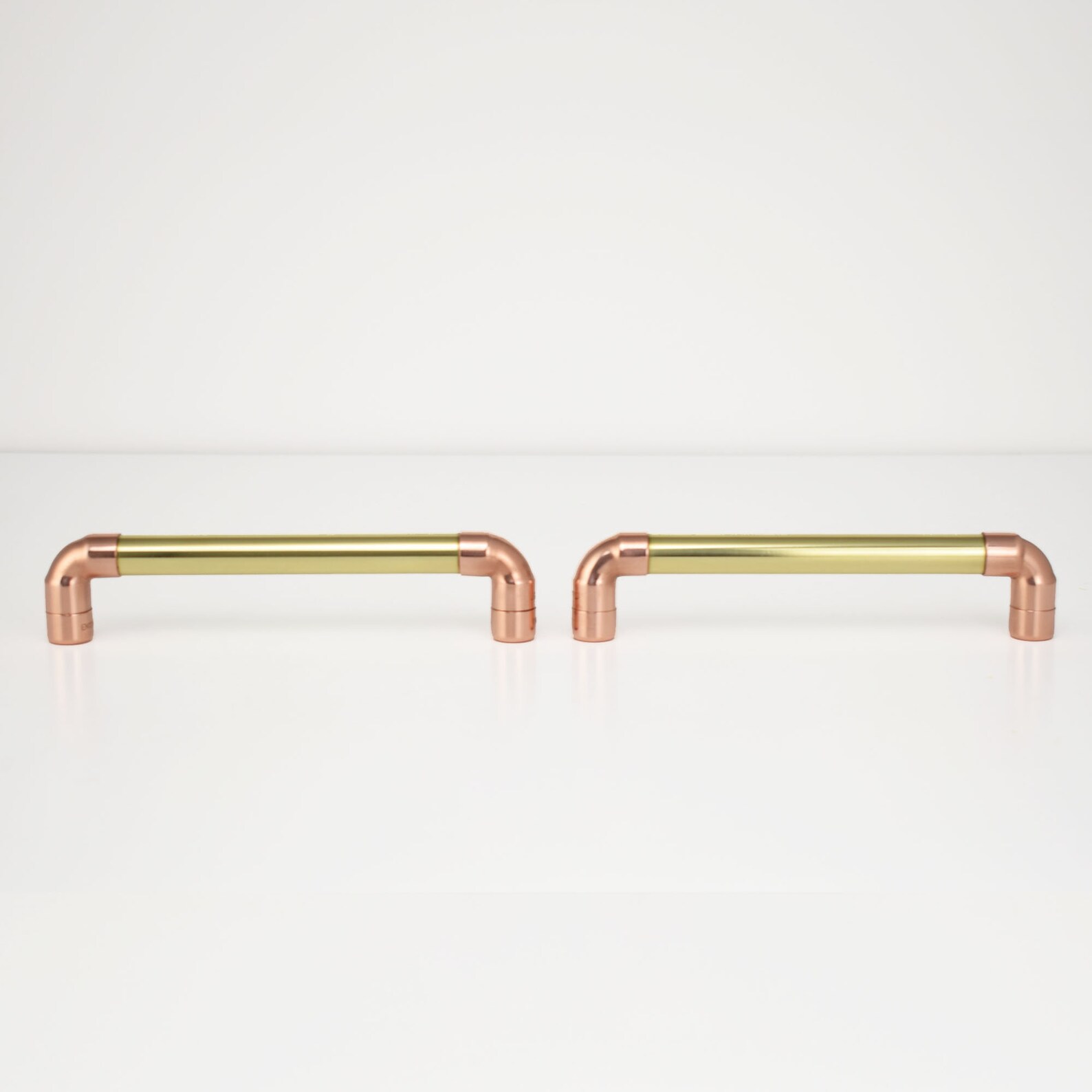 Brass U-pull Handle With Copper Detail - Etsy