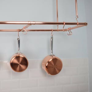 Copper Ceiling Pot and Pan Rack, Large Size - Etsy UK