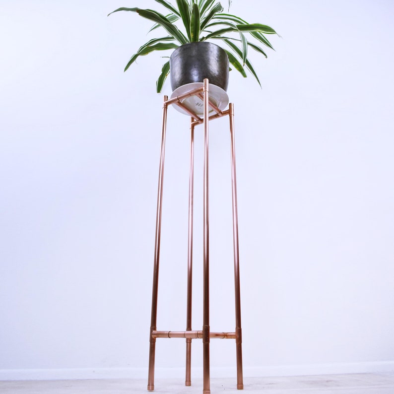 Tall Slim Copper Plant Stand - Etsy UK