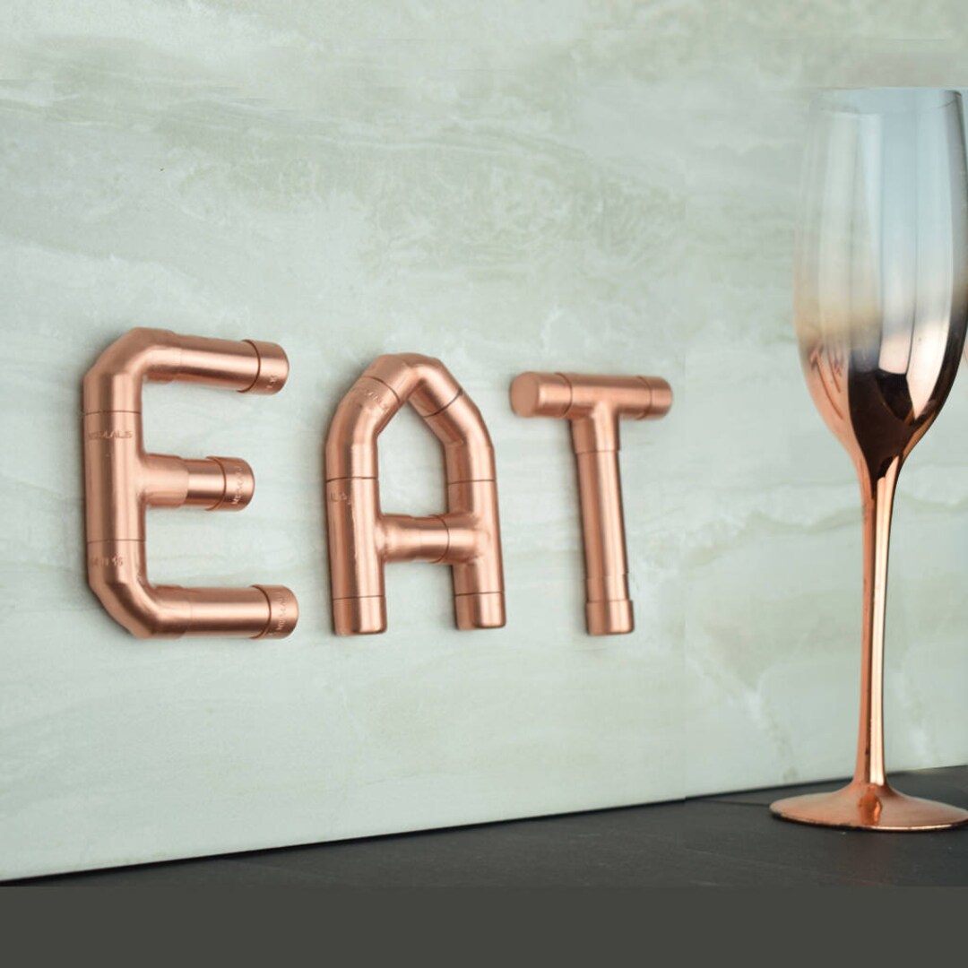 EAT Copper Letters, Wall Letters, Decorative Letters, Mantelpiece ...