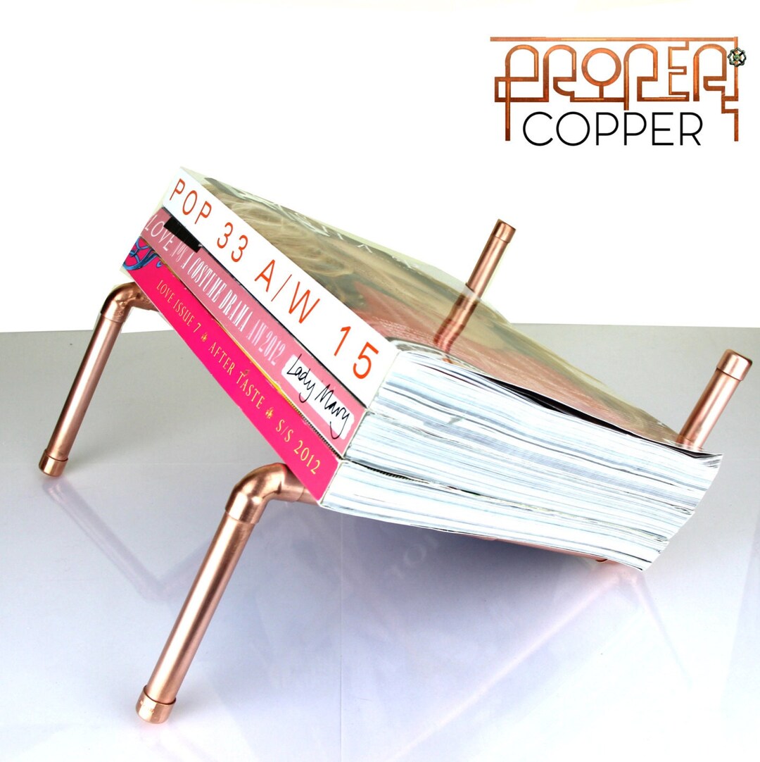 Copper Magazine Magazine Rack, Magazine Holder, Modern Magazine ...