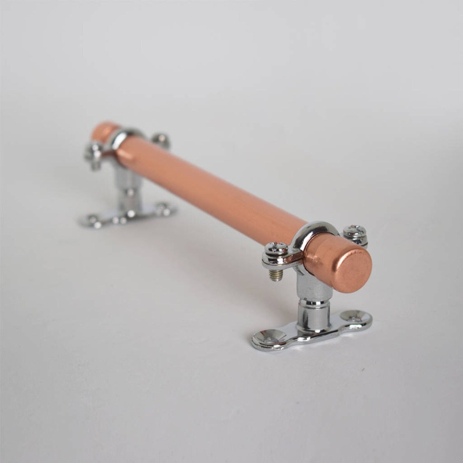 Copper and Chrome Pull Handle Cabinet Hardware Drawer Pull - Etsy