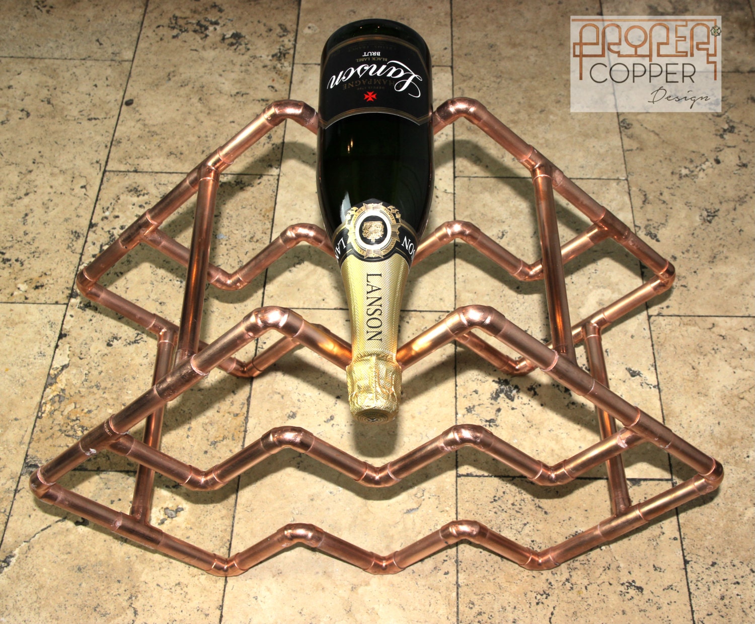 Unique Handmade Copper Wine Rack Wine Storage - Etsy UK