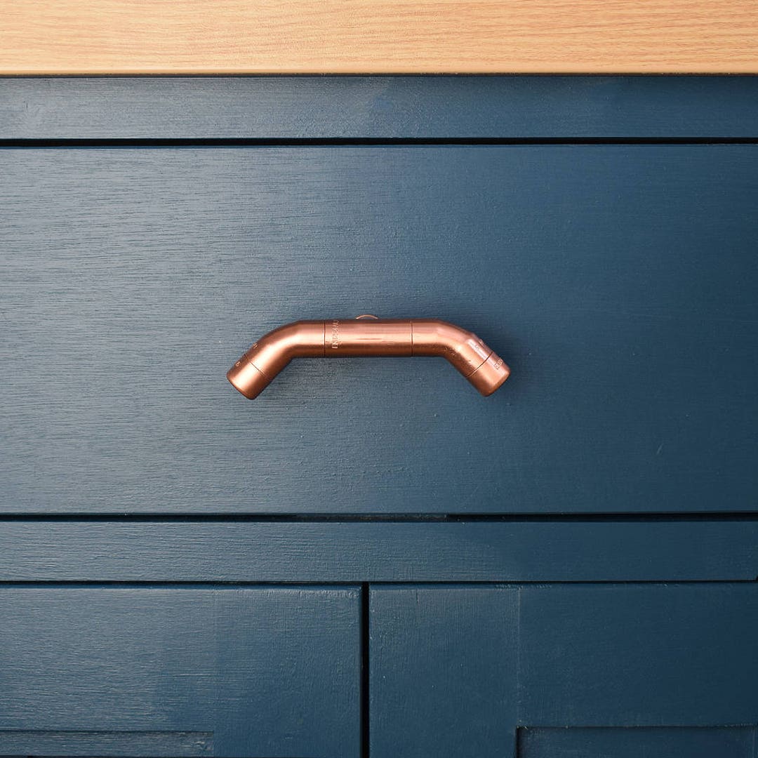 Angular Copper Handle/pull, Contemporary Drawer Pull, Handle, Kitchen ...