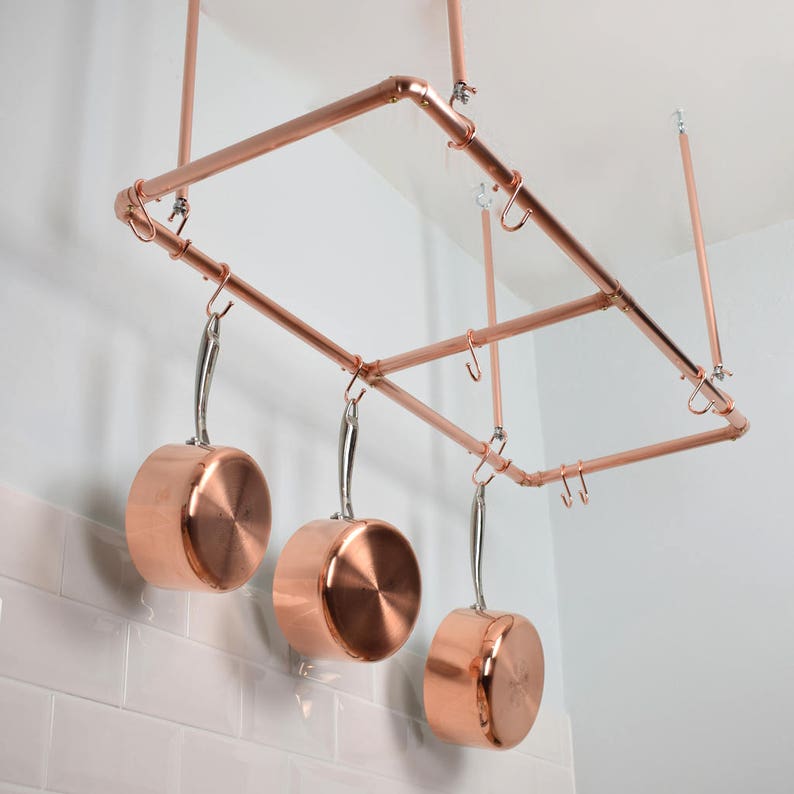 Copper Ceiling Pot and Pan Rack, Large Size - Etsy UK