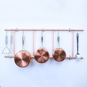 Wall Mounted Copper Pot and Pan Ladder Rack - Etsy