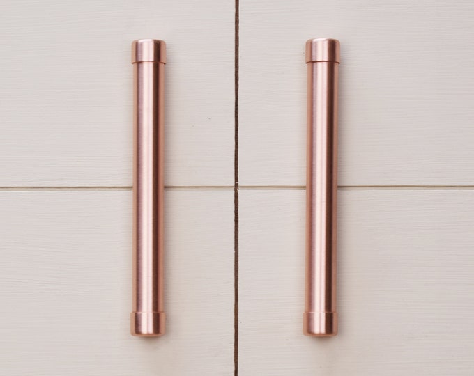 Copper and Brass Bracket Pull Handle Cabinet Hardware Drawer | Etsy