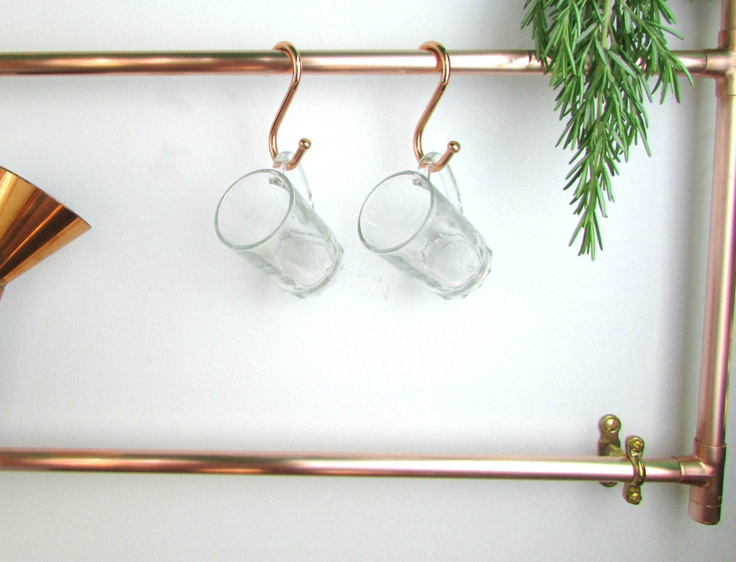 Bespoke Modern Copper Pot and Pan Rack - Etsy