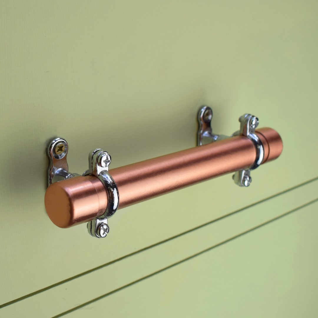 Copper Handle With Chrome Brackets (thick-bodied) - Etsy