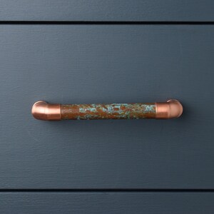 Verdigris Copper Pull Handle - Hardware - Kitchen Hardware - Home Hardware - Cabinet Hardware ...