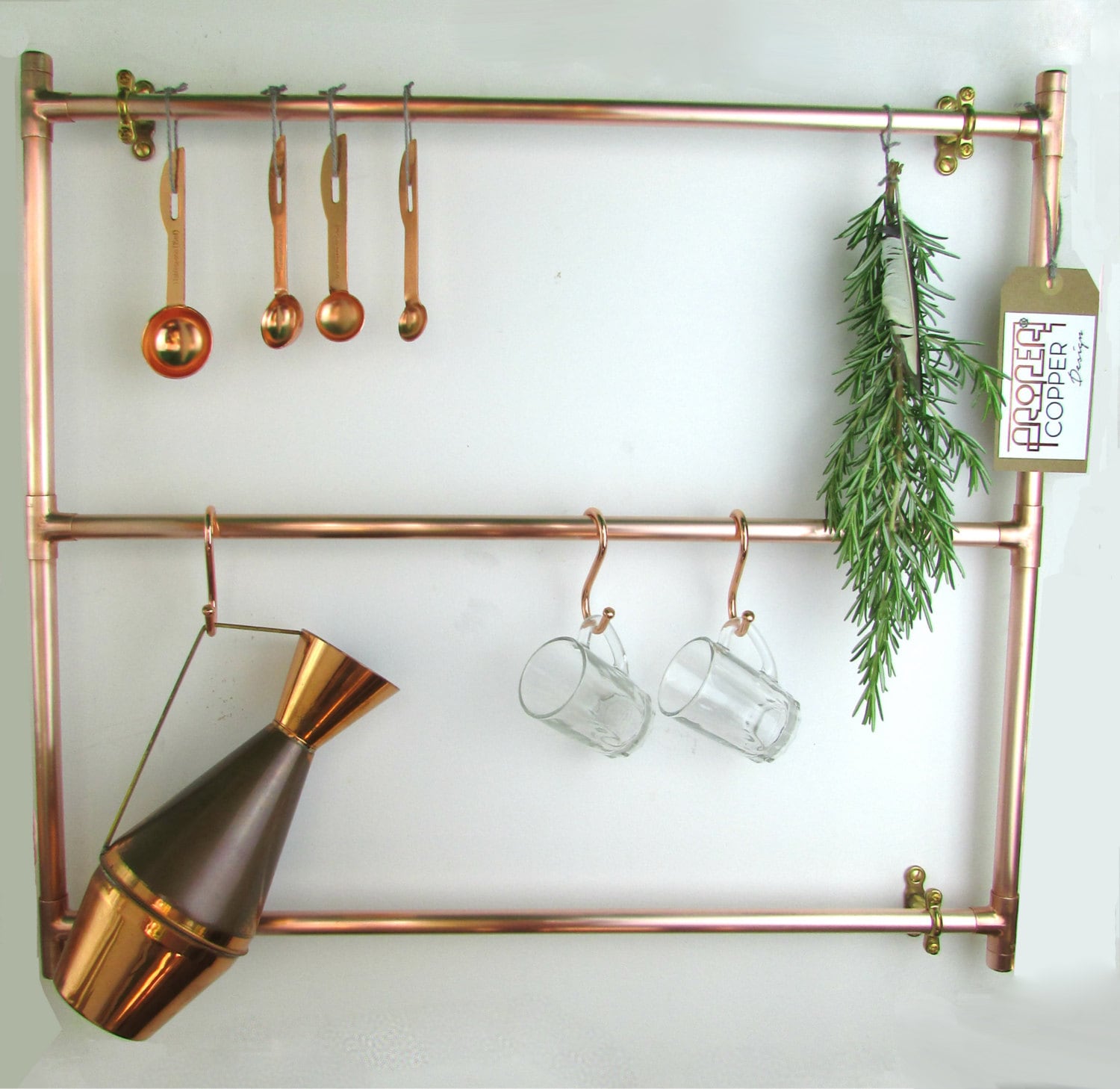 Bespoke Modern Copper Pot and Pan Rack | Etsy UK