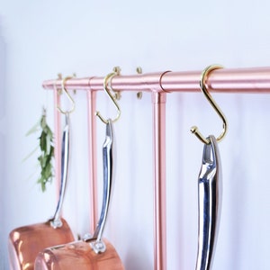 Wall Mounted Copper Pot and Pan Ladder Rack - Etsy