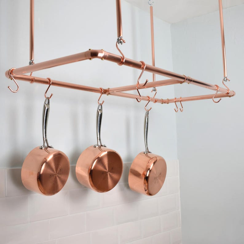 Copper Ceiling Pot and Pan Rack, Large Size - Etsy UK