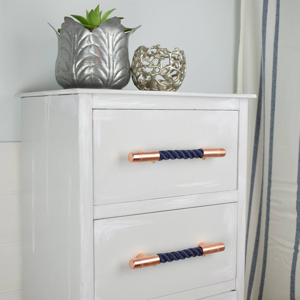 Copper and Rope T Pull Handle. Drawer Pull. Cabinet Hardware. | Etsy