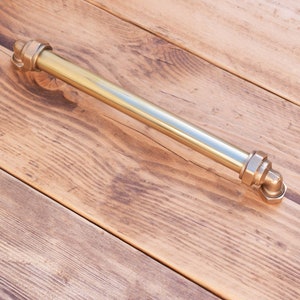 Brass Pillar Pull Handle, Cabinet Hardware, Kitchen Handles, Knobs and ...