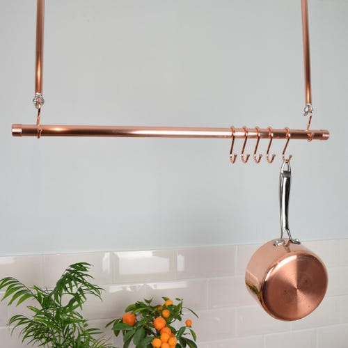 Handmade Copper and Brass Pot and Pan Rack Copper Rail - Etsy