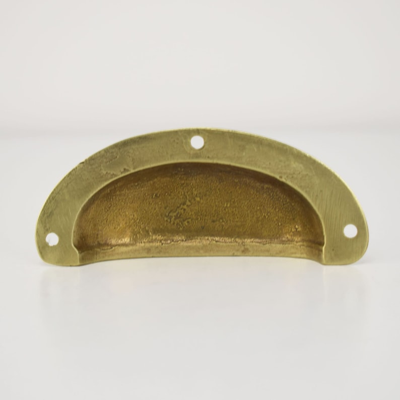 Brass Scalloped Cup Handle, Kitchen Hardware, Brass Hardware, Cabinet ...