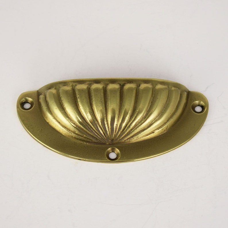 Brass Scalloped Cup Handle Kitchen Hardware Brass Hardware - Etsy