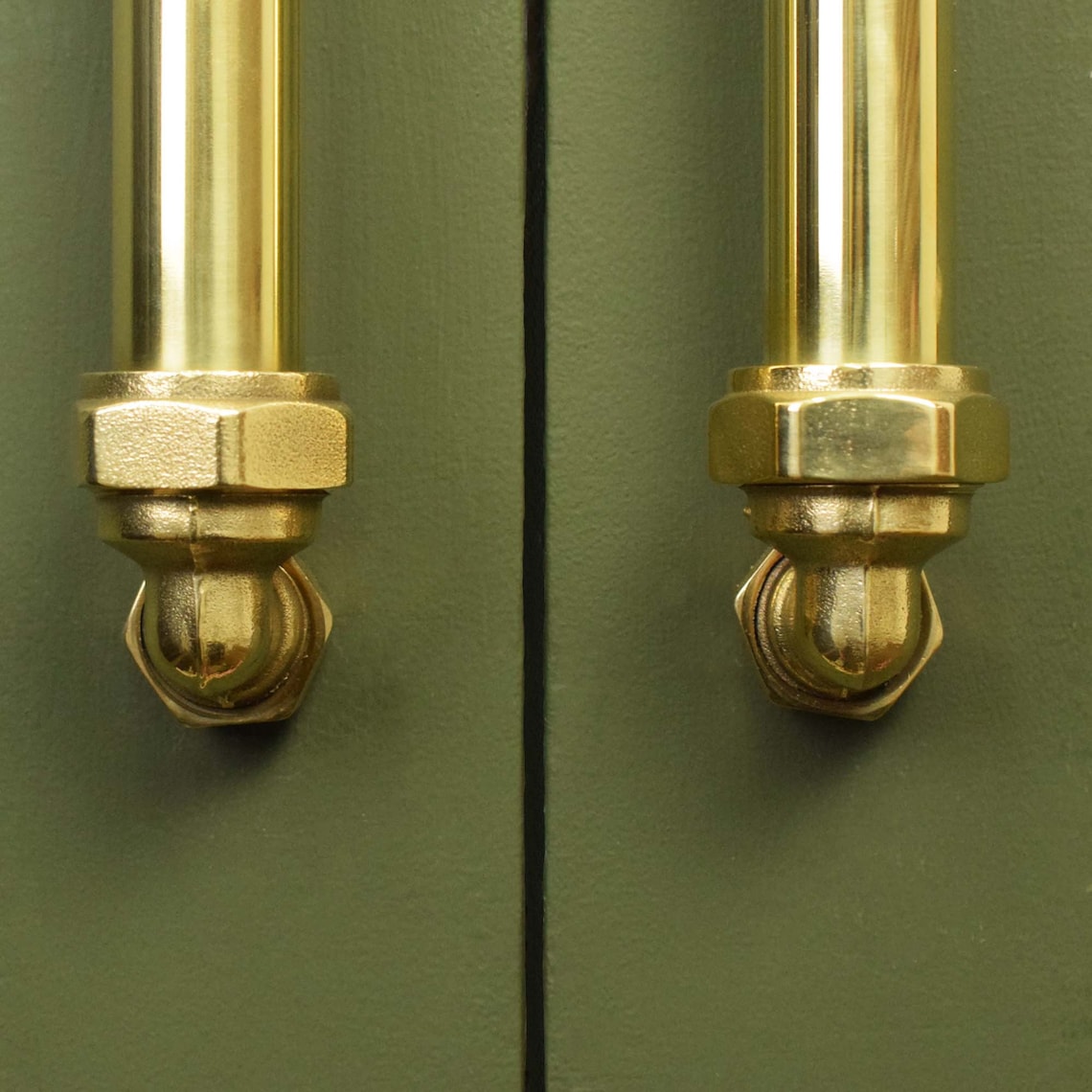 Brass Pillar Pull Handle, Cabinet Hardware, Kitchen Handles, Knobs and ...
