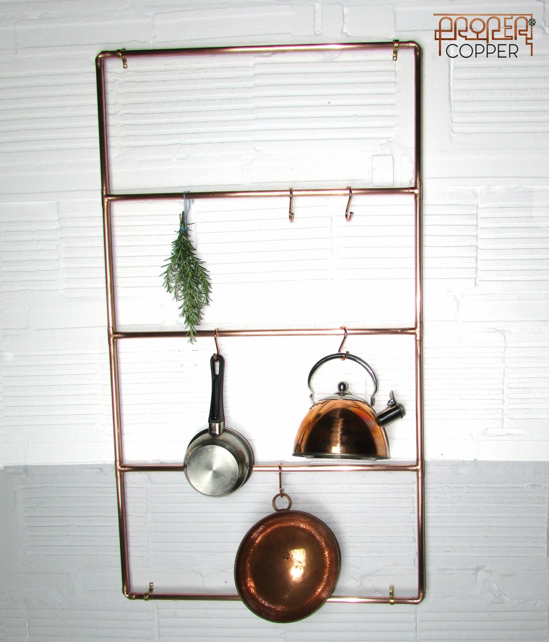 Bespoke, Modern Copper Pot and Pan Rack, - Etsy