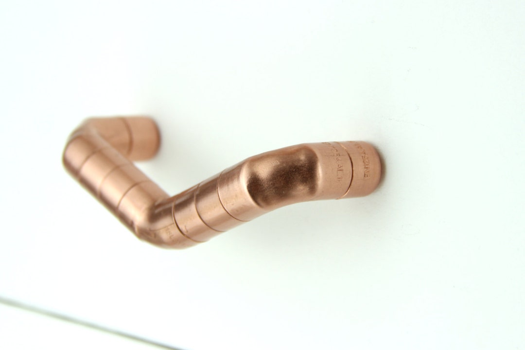 Long Copper Ridged V Handle/pull, Contemporary Drawer Pull, Handle ...