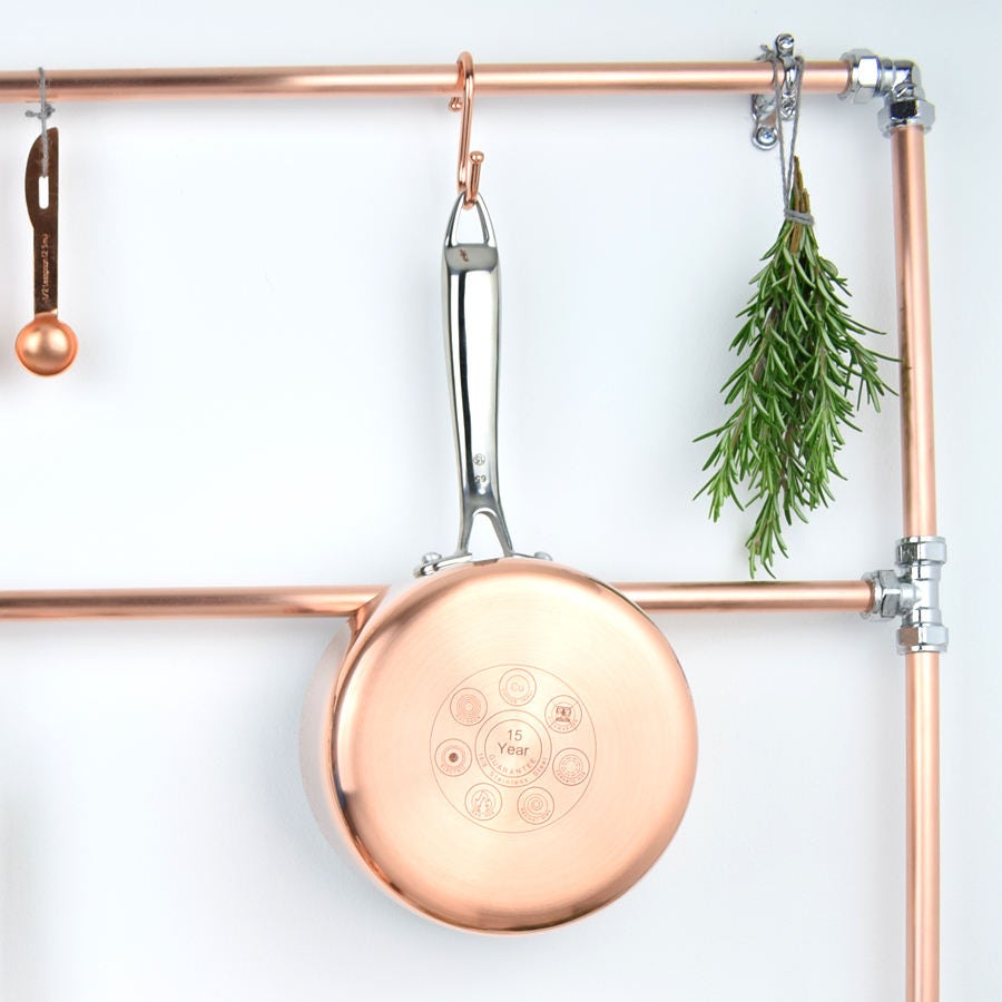 Copper Pot and Pan Rack With Chrome-pan Rack-pan - Etsy