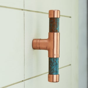 Verdigris Extended T Knob Handle - Etsy