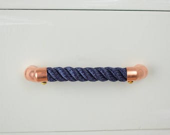 Copper and Rope T Pull Handle. Drawer Pull. Cabinet Hardware. | Etsy