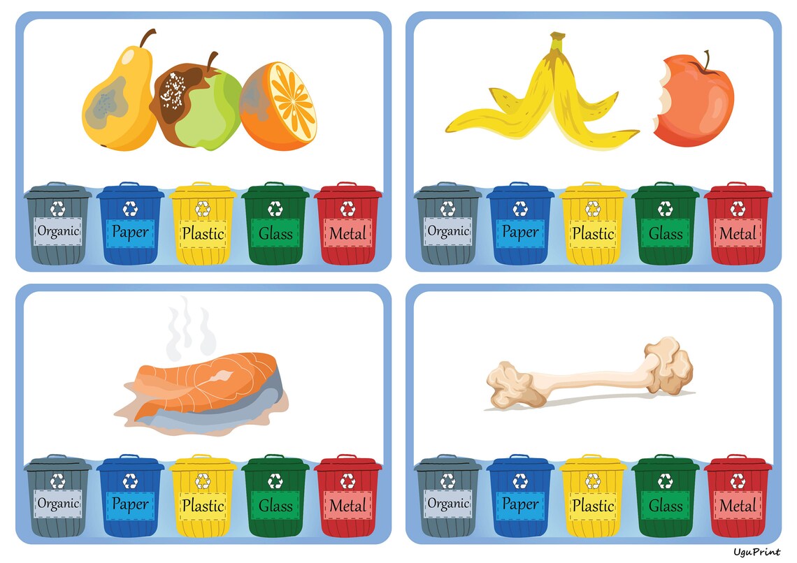 Waste Sorting Clip Cards: Toddler Recycling Game (PDF Pattern) - Etsy