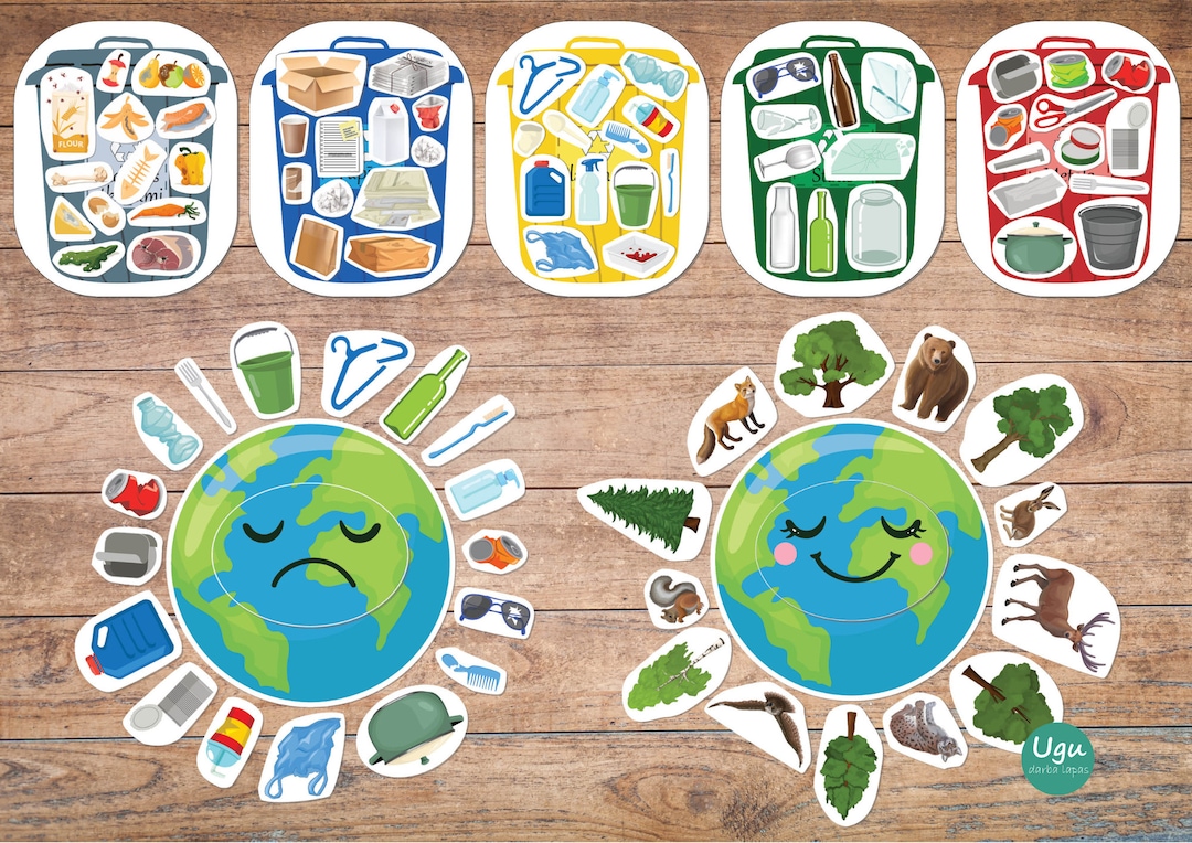 Waste Sorting Busy Book: Recycling Game for Toddlers (printable) - Etsy
