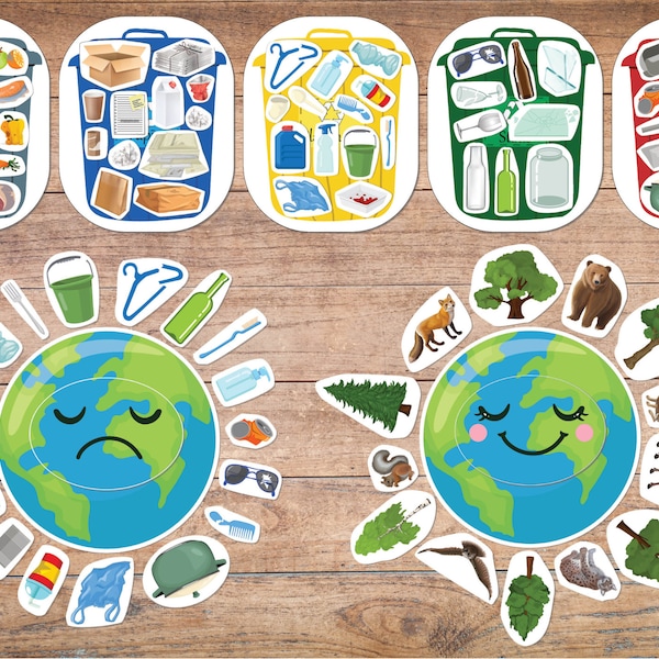 Recycle Sorting Activity Recycling Poster Earth Day PRINTABLE Recycling ...