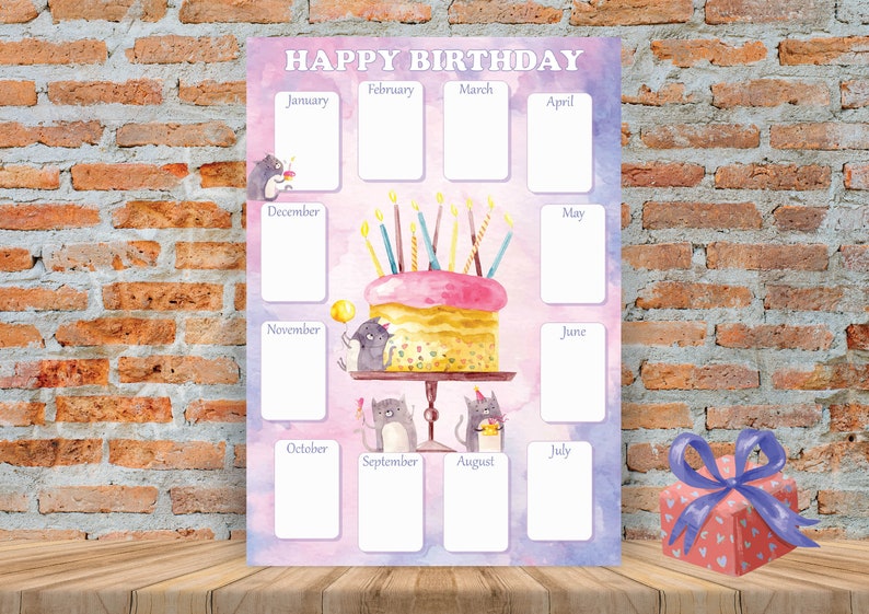 Birthday Tracker Printable Template | Birthday Planner Printable ...