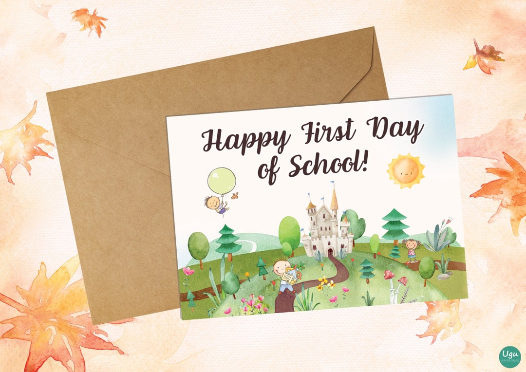 Happy First Day of School Card. Printable Back to School Card. Student ...