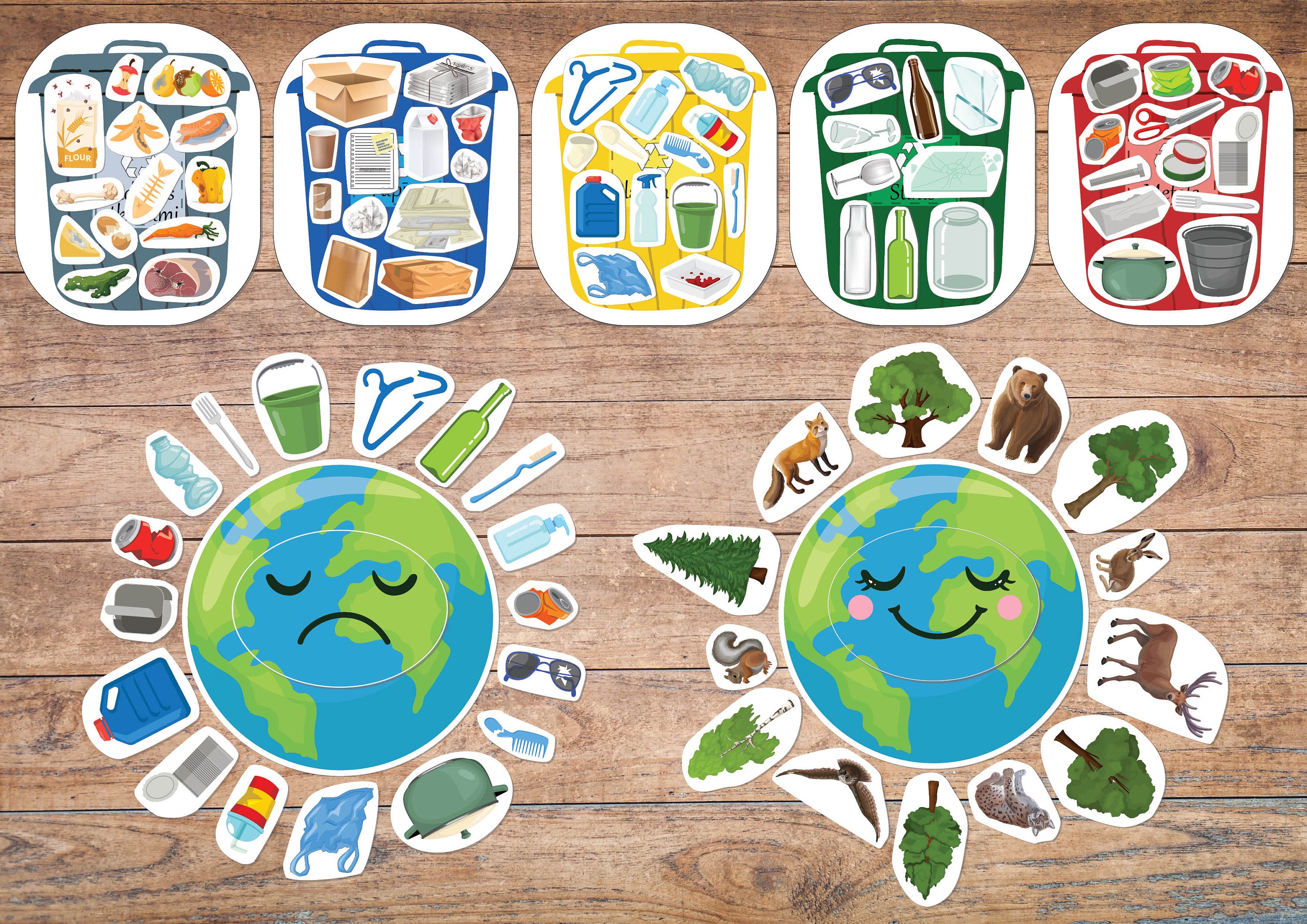 Waste Sorting Busy Book Printable Game,trash Sorting Activity Worksheet ...