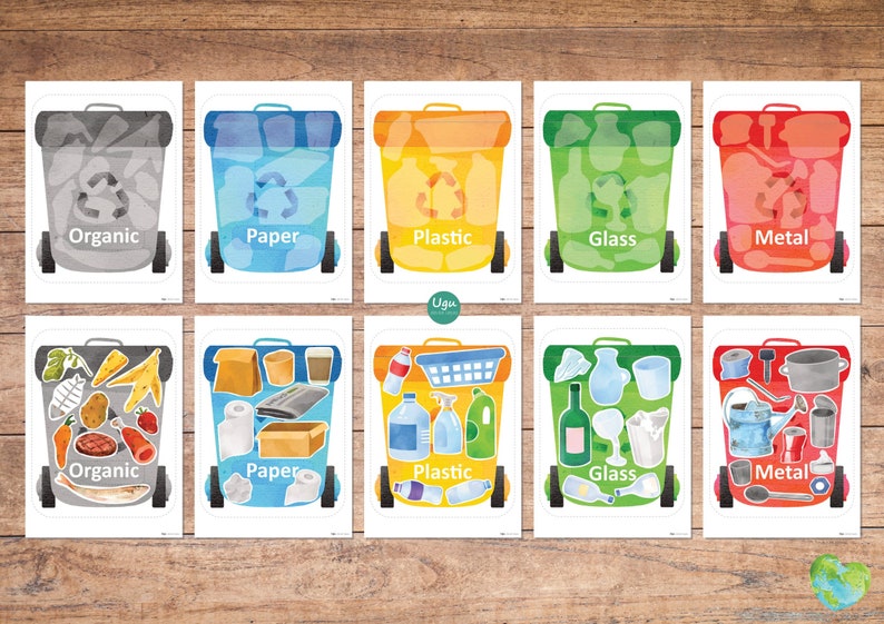 Earth Day Recycle Sort,waste Sorting Busy Book Printable Game,trash ...