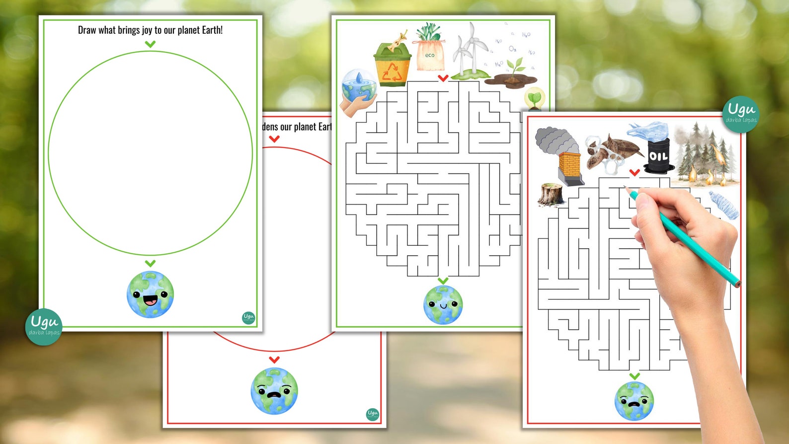 Earth Day Maze Printable,earth Day Games,earth Day Activities,indoor ...