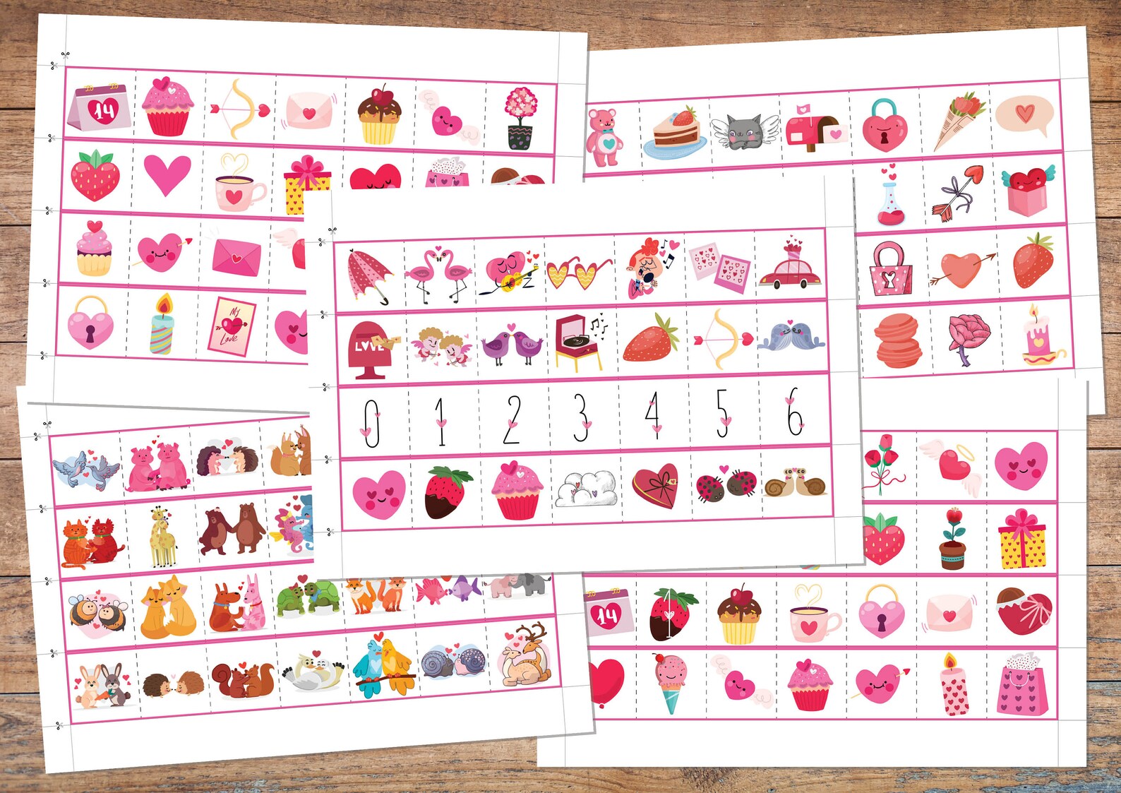 Valentine's Day Scissor Strips. Cutting Skills Activity. Preschool ...