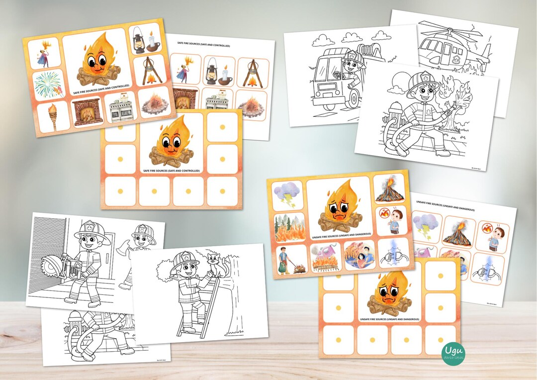 Fire Safety Learning Activity, Didactic Game, Safe Fire Sources, Unsafe ...