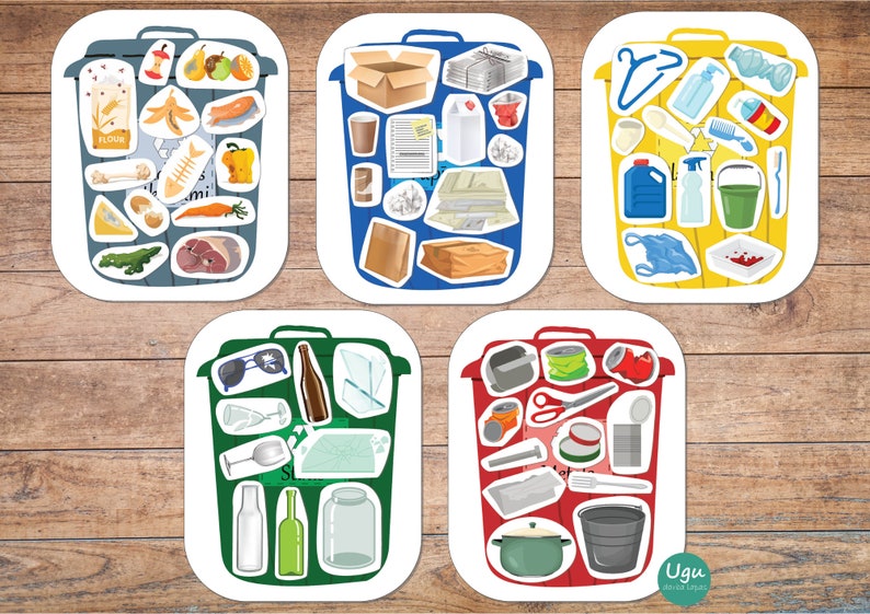 Waste Sorting Busy Book Printable Game,trash Sorting Activity Worksheet ...
