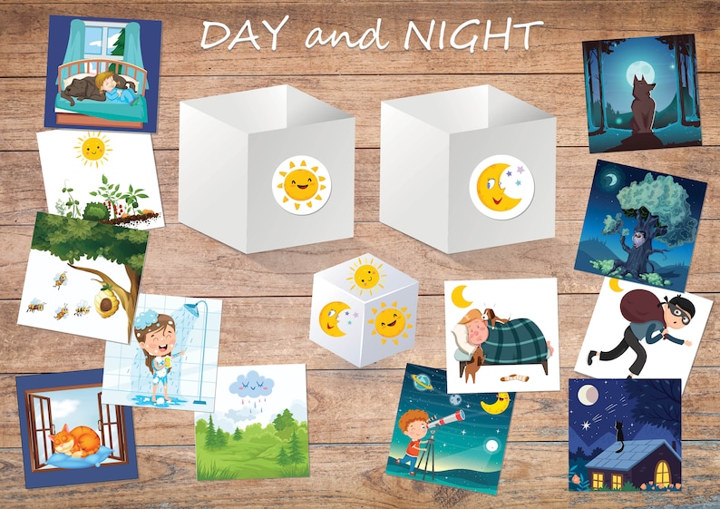 Day and Night Game,preschool Toddler Activities,busy Binder,homeschool ...