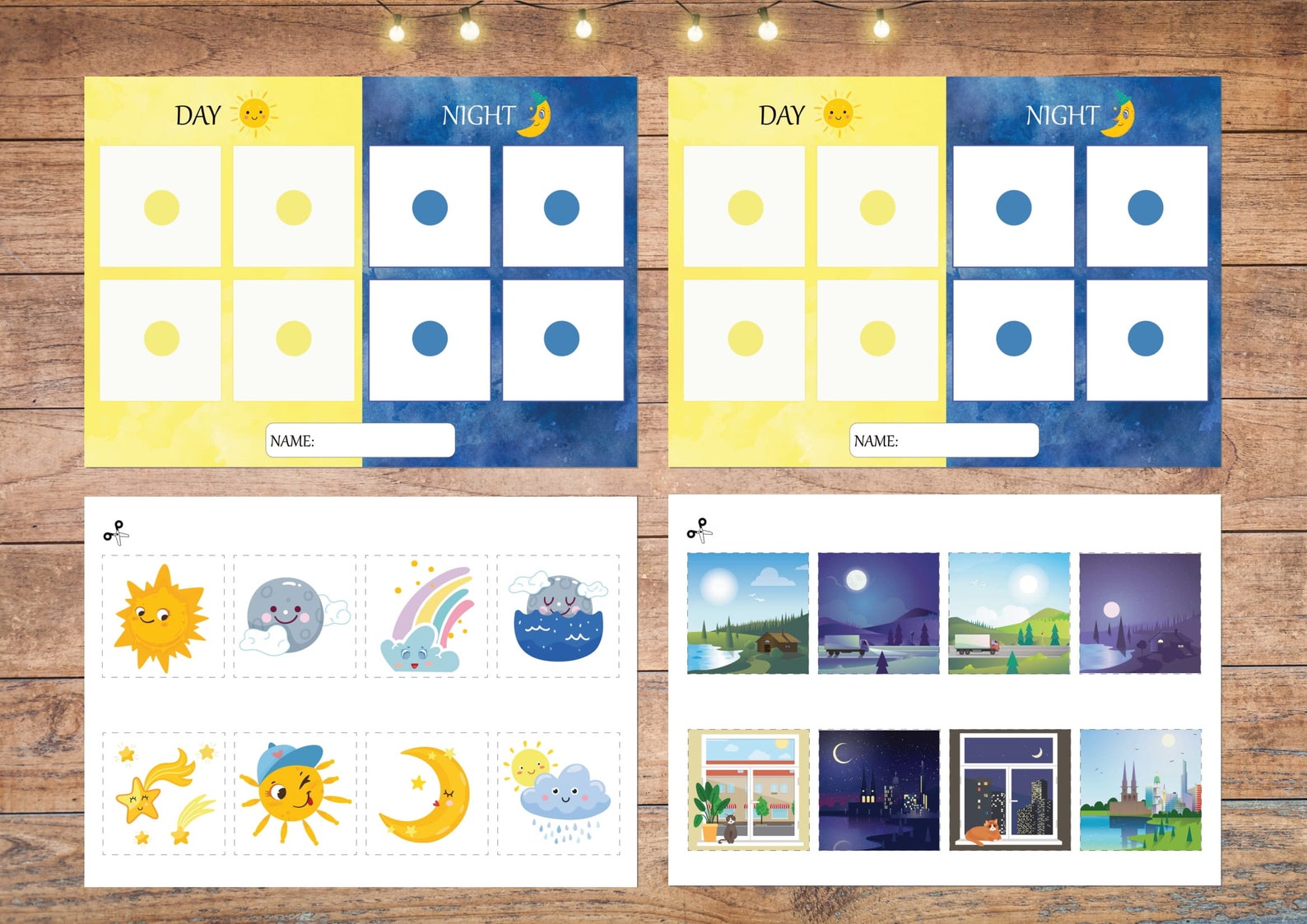 Day and Night Preschool Toddler Activities, Busy Binder,homeschool ...