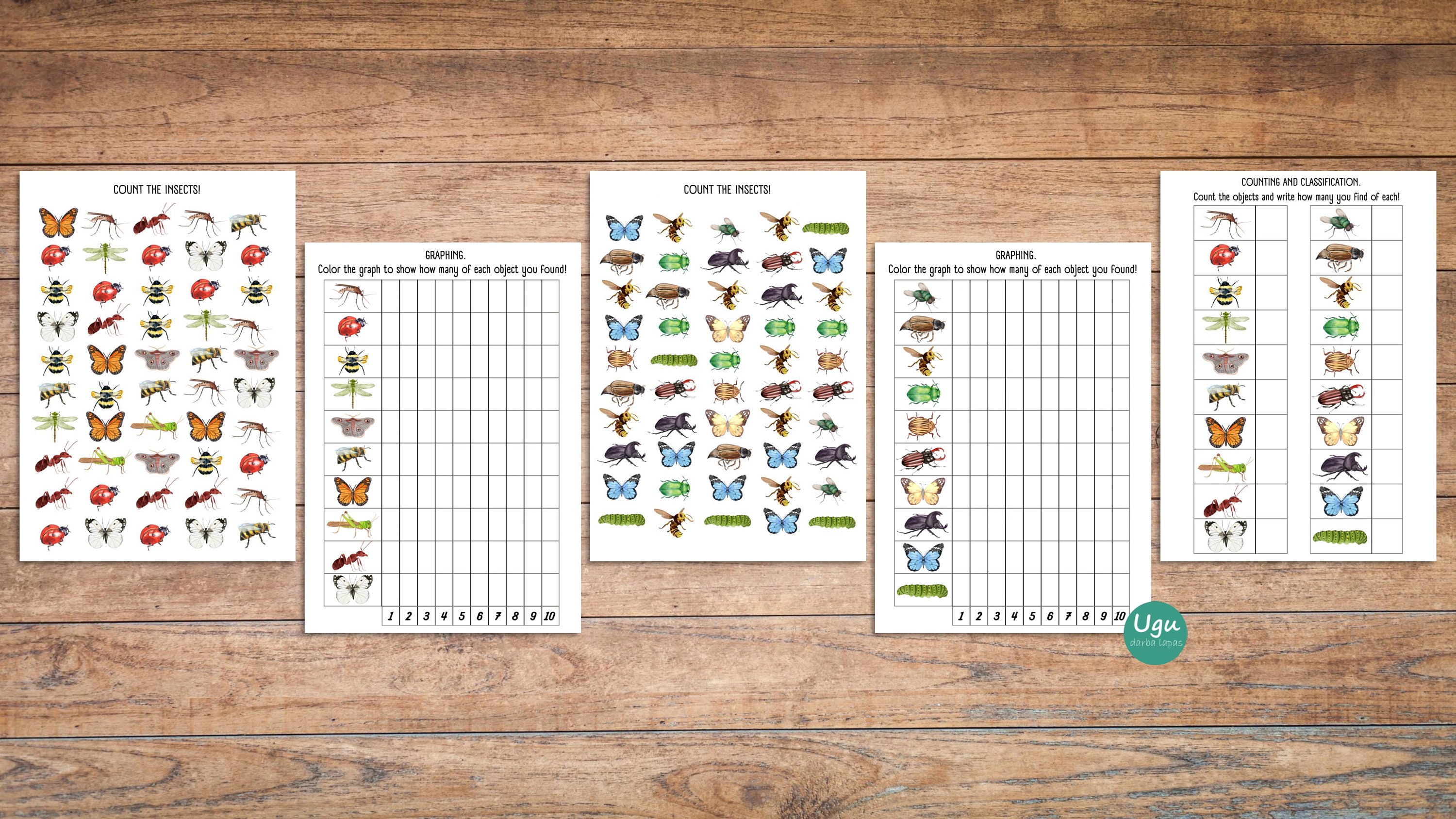 Insects, Bugs, and Spring Math Printables for Preschool – Fun Graphing ...