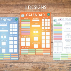 Kids Calendar Printable, Printable Wall Calendar for Kids Classroom ...