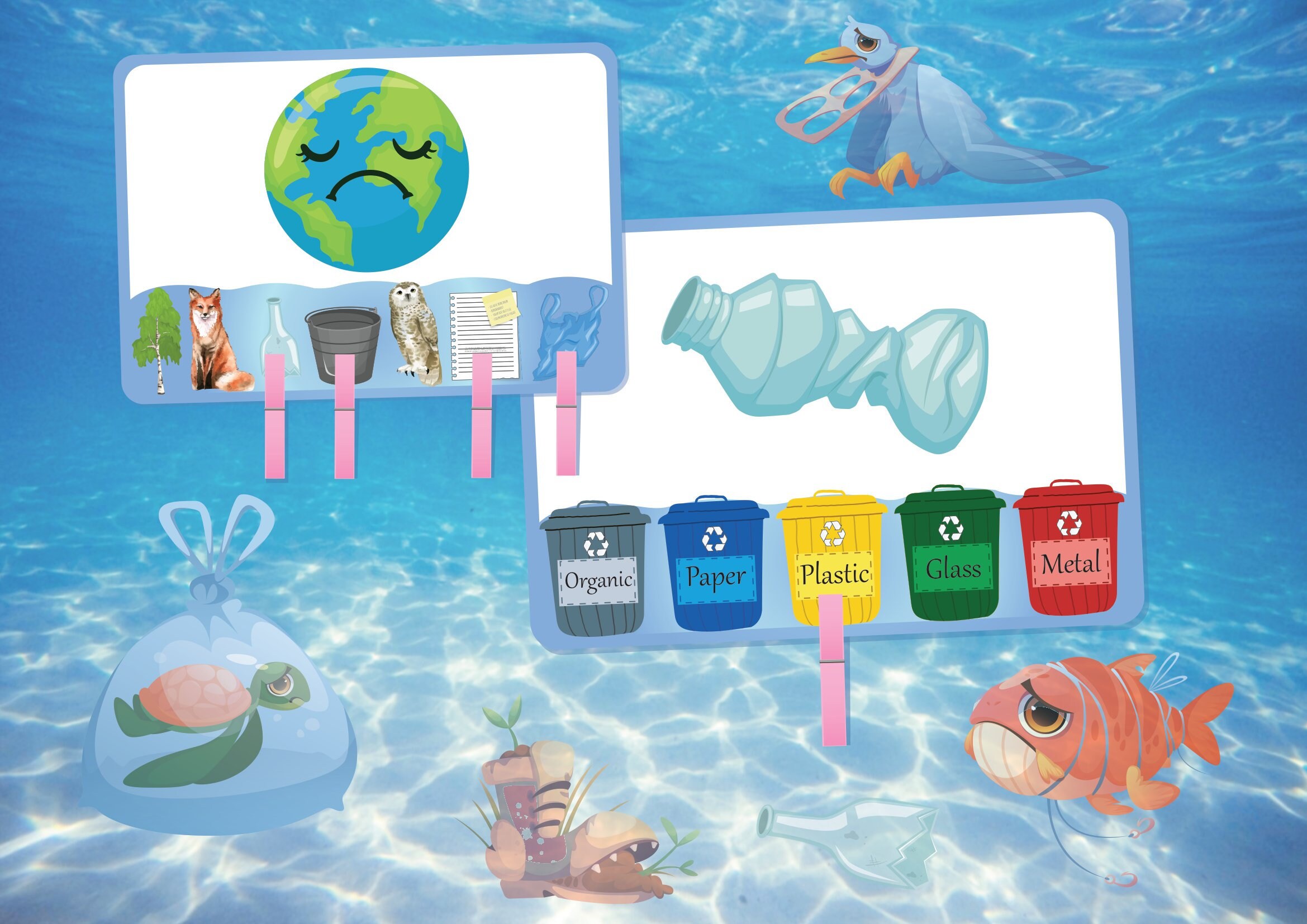 Waste Sorting,waste Sorting Printable Game for Toddlers,trash Sorting Activity Worksheet,garbage ...