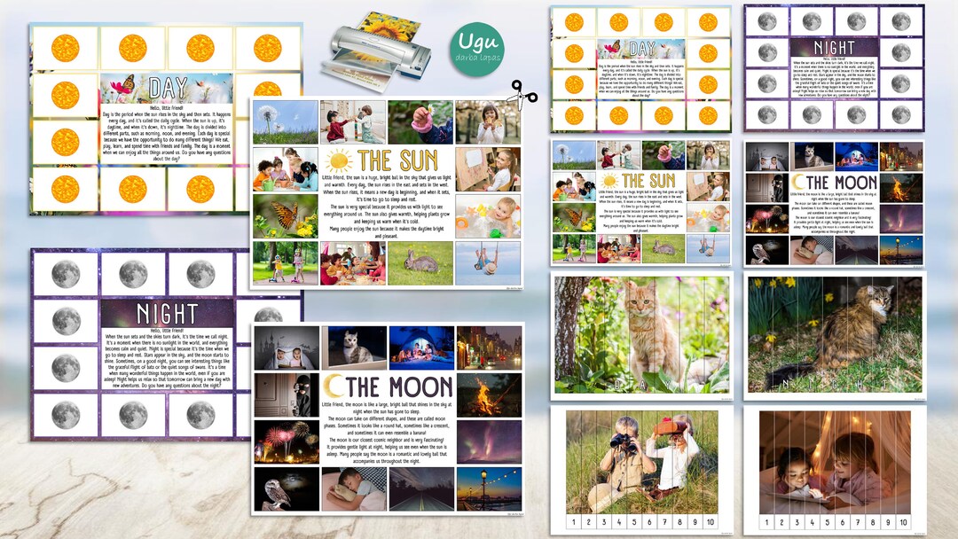 Day and Night Didactic Game, Preschool Toddler Activities , Homeschool ...