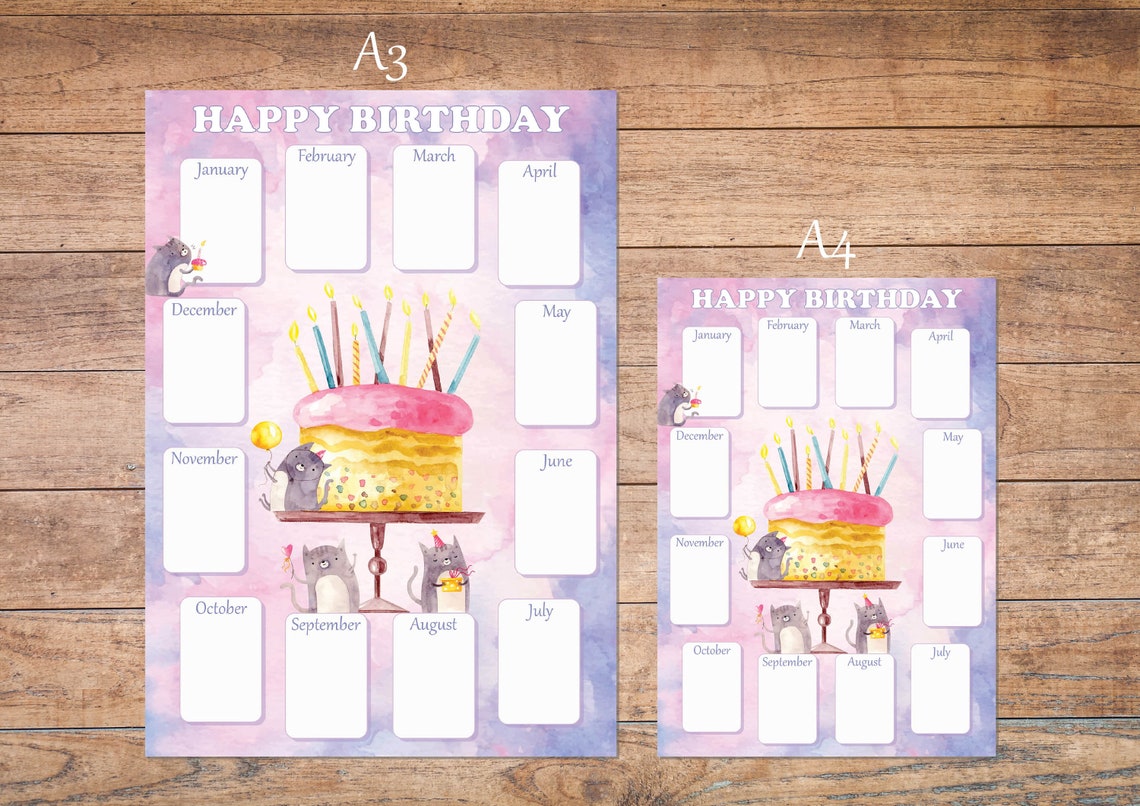 Birthday Tracker Printable Template | Birthday Planner Printable ...