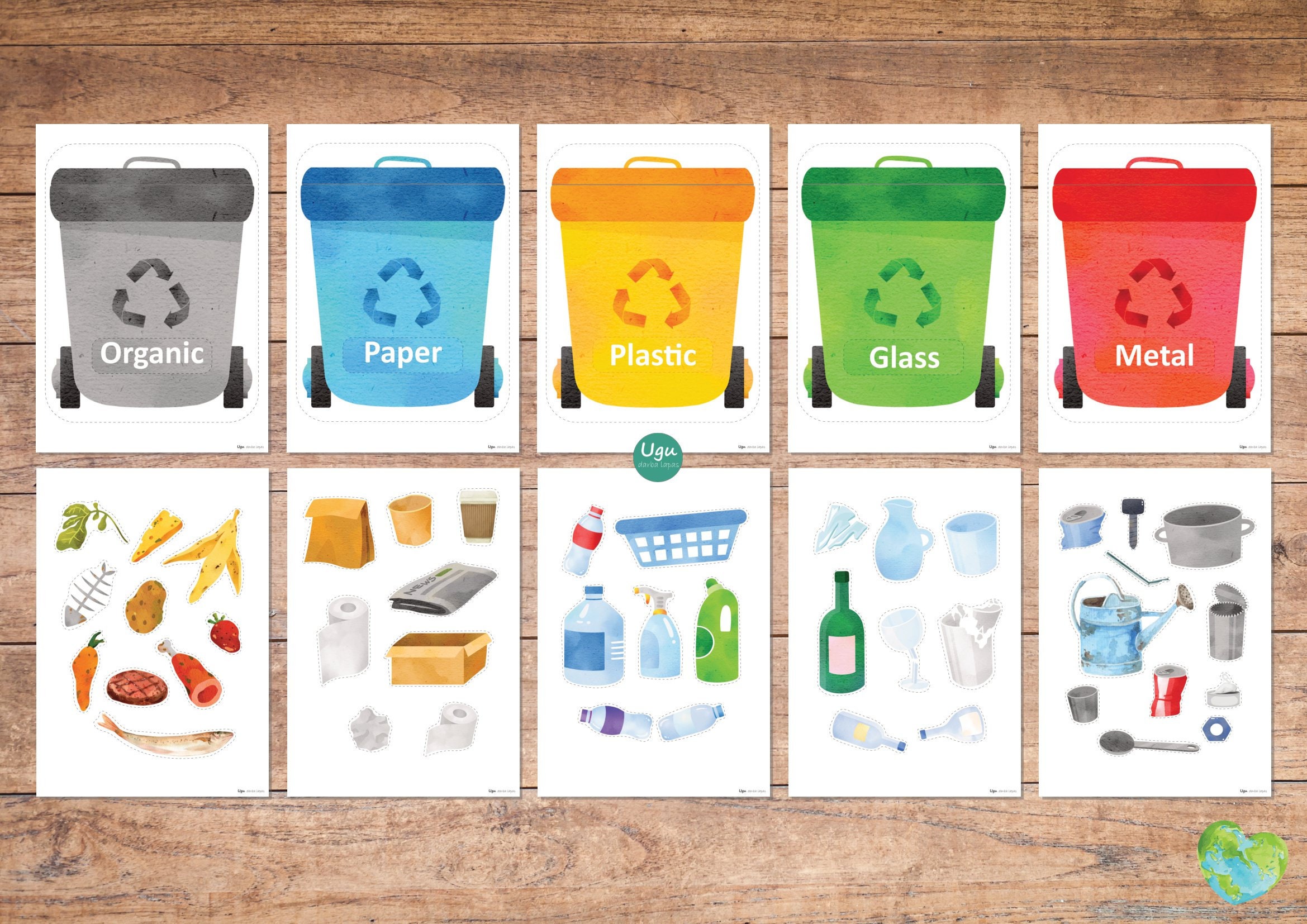 Earth Day Recycle Sort,waste Sorting Busy Book Printable Game,trash ...