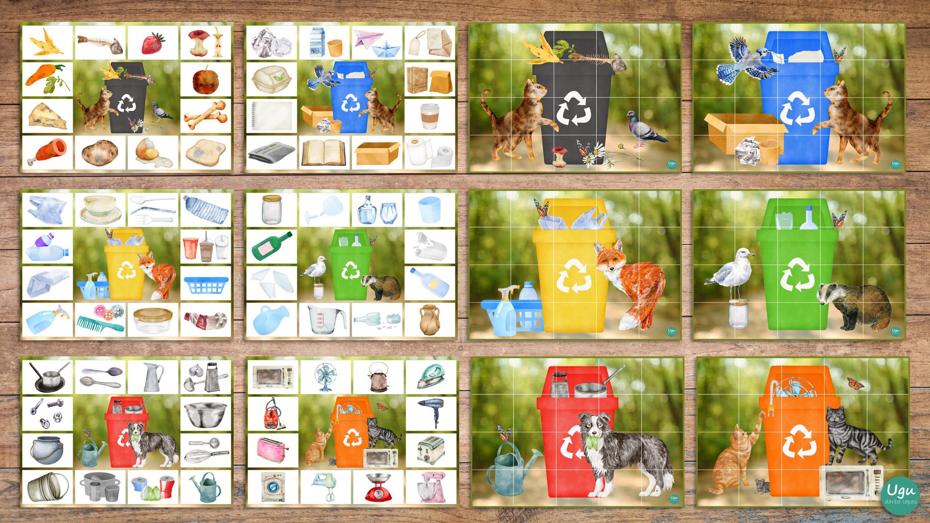 RECYCLING Waste Separation Learning Game Sorting Game Montessori PDF ...